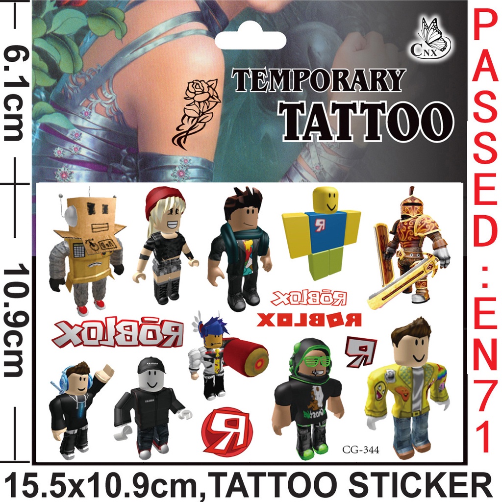 Roblox Children Cartoon Tattoo Stickers Roblox Cute Fashion Reward ...