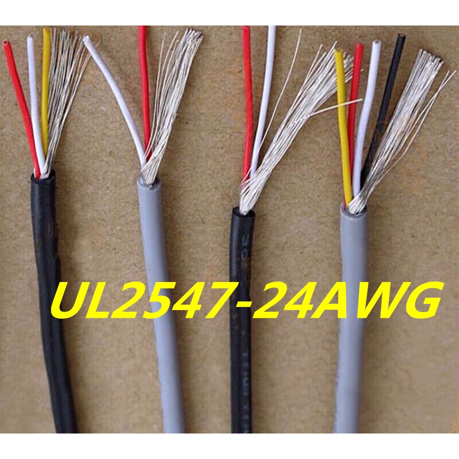 5Meters UL2547 Signal Shielded Cable 24AWG PVC Insulated Tinned Copper ...