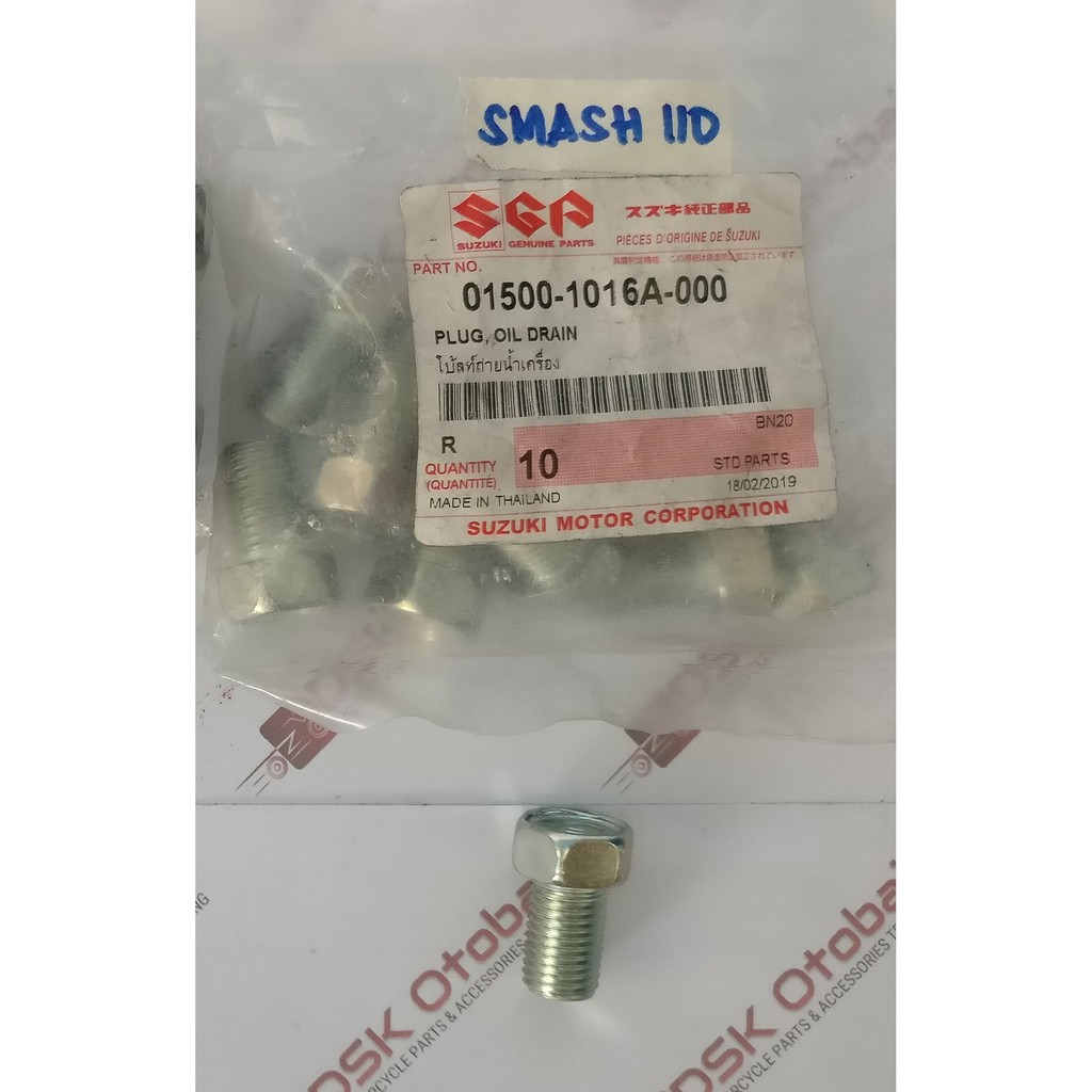 1pc Drain Plug Bolt (Genuine) for Smash 110 / Shogun 125 / Raider 150 ...