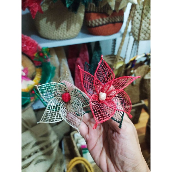 Abaca Poinsettia/ Christmas tree ornament flower | Shopee Philippines