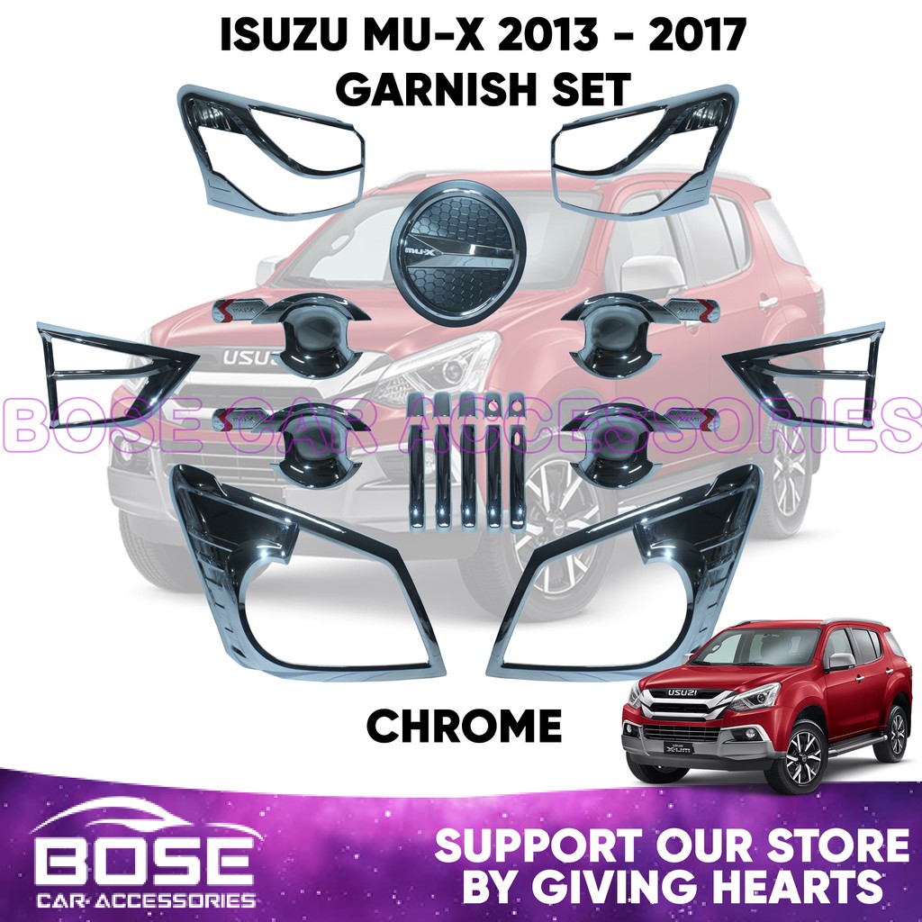 Isuzu MU-X MUX Garnish Cover Set 2013 - 2017 Black / Chrome / Isuzu MU ...