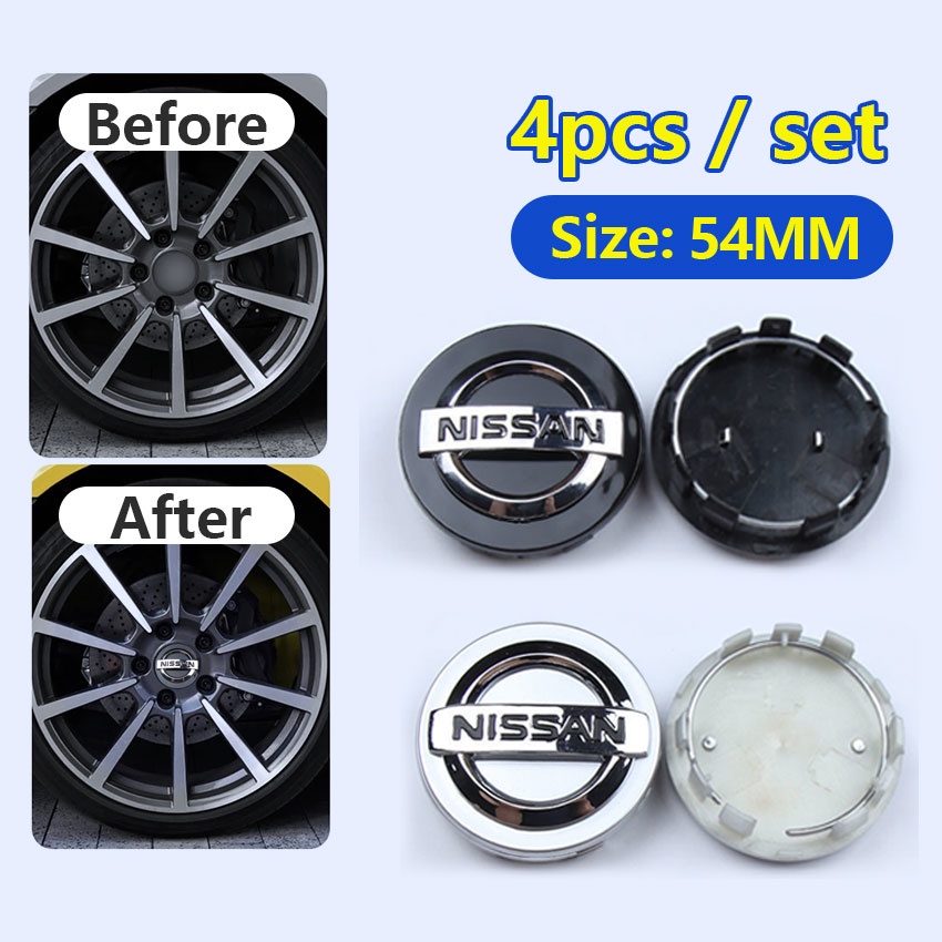 4pcs Car Wheel Hub Center Cap 3D Emblem NISSAN 54MM for Almera X-Trail ...
