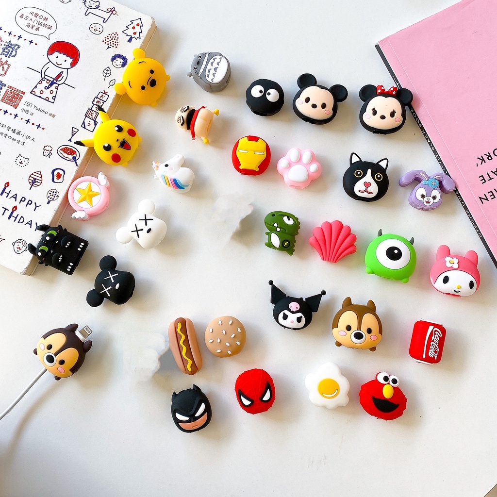 Cute Cartoon Cable Protector Silicone Cable Winder Cable Bite for ...