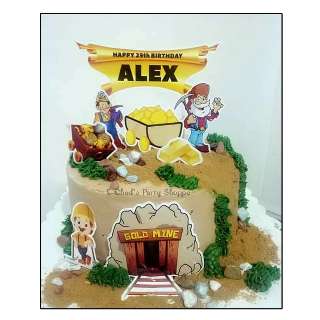 GOLD MINER Cake Topper Theme | Shopee Philippines