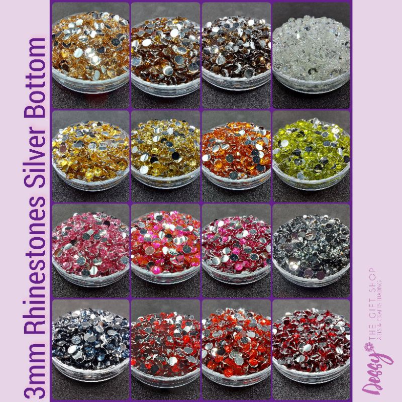 3mm Rhinestones Silver Bottom 1000 pcs | Shopee Philippines