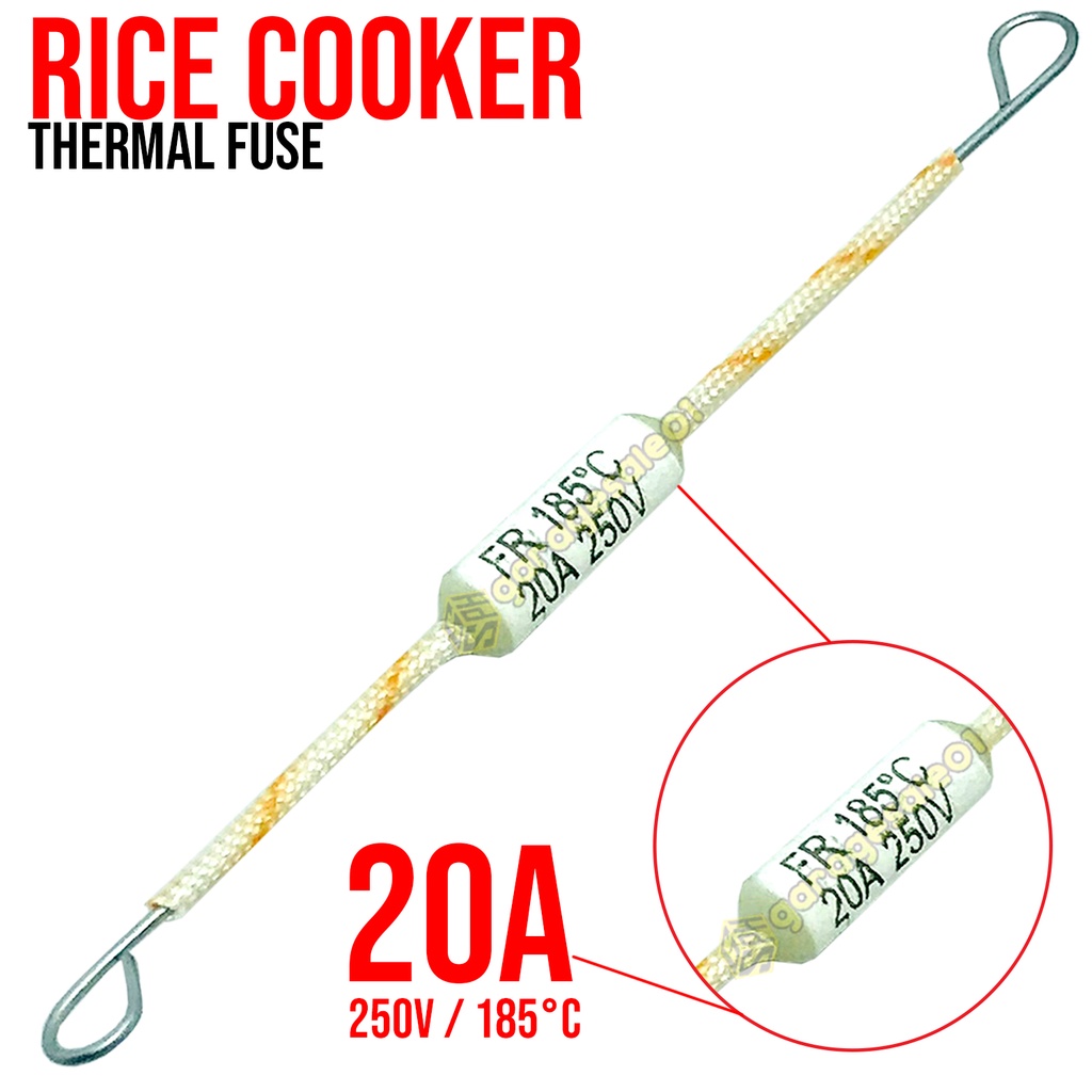GS RF Thermal Fuse 20A 185°C – Overheat Protection for Rice Cookers ...