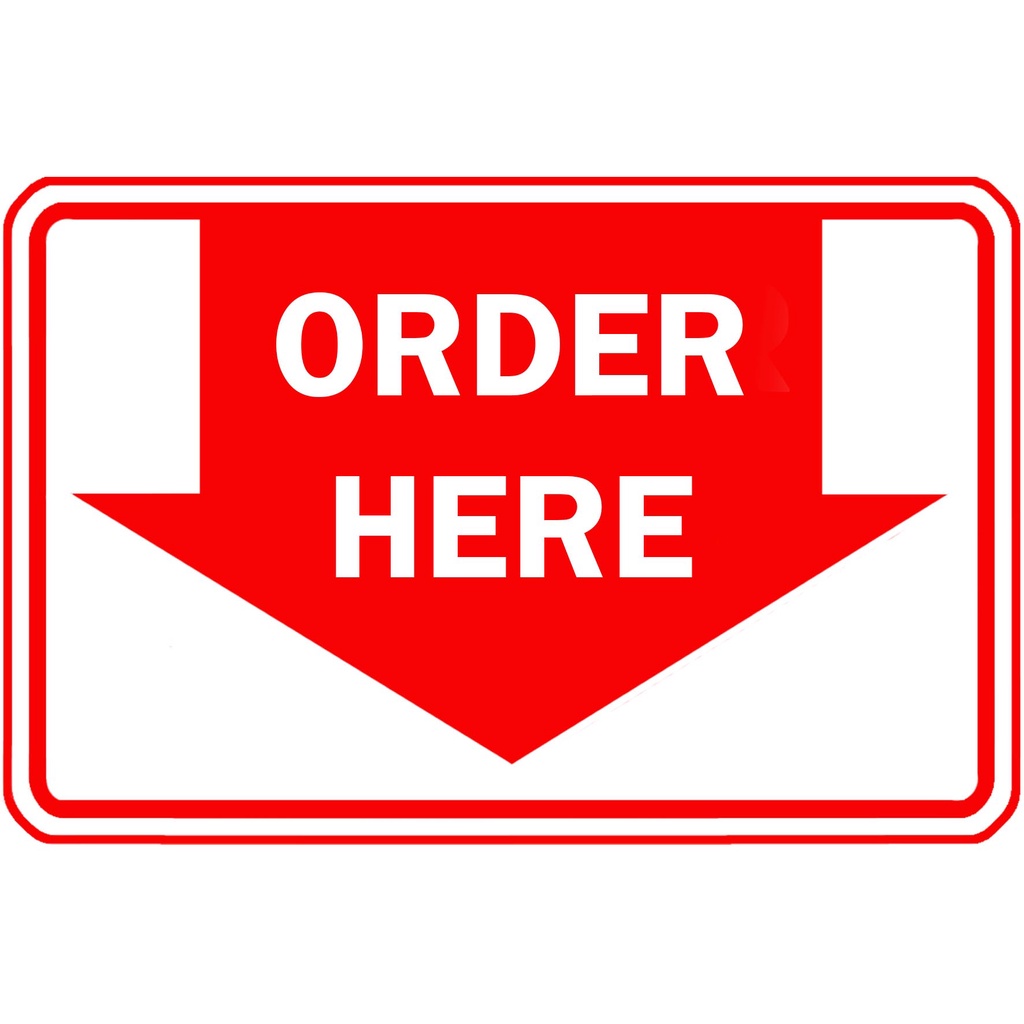 Order Here Pick-Up Here - Red - Laminated Signage Label - A4 Size ...