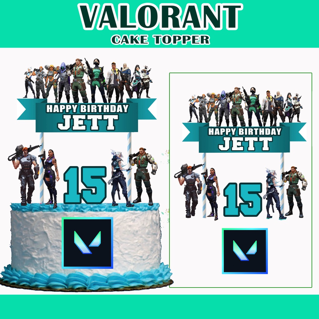 cusromized VALORANT CAKE TOPPER WITH NAME AND AGE | Shopee Philippines