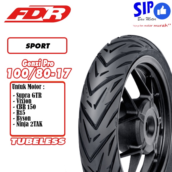 Fdr Genzi Pro 100 80 17 Tubeless motorcycle tires | Shopee Philippines