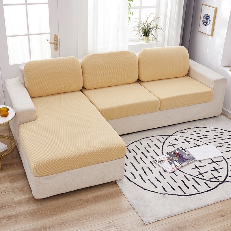 sofa back cover1 2 3 Seater Sofa Seat Cover Plain Elastic Sofa cushion ...