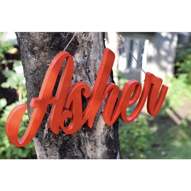 cutout 3D wooden nursery name sign wall room decor birthday wedding ...