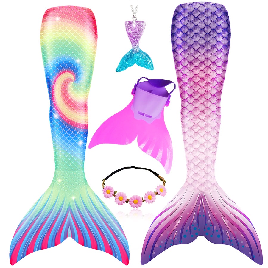 The Little Mermaid Tails Can Add Monofin Swimwear for Kids Adults ...
