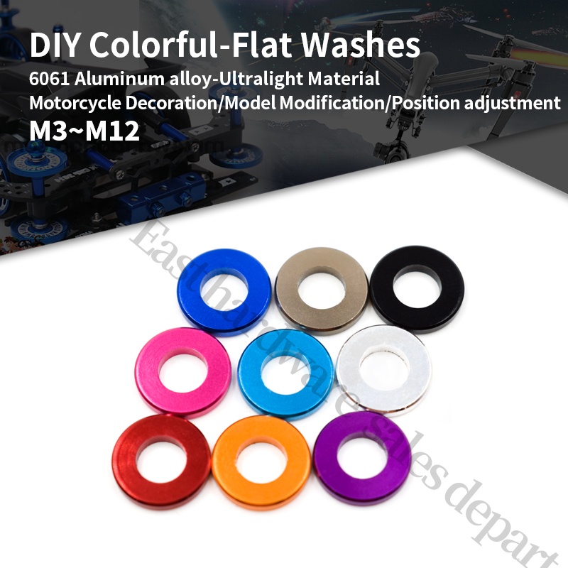 M3M4m5m6 Aluminum Color Flat Washer Aluminum Screw Gasket Ring Round ...