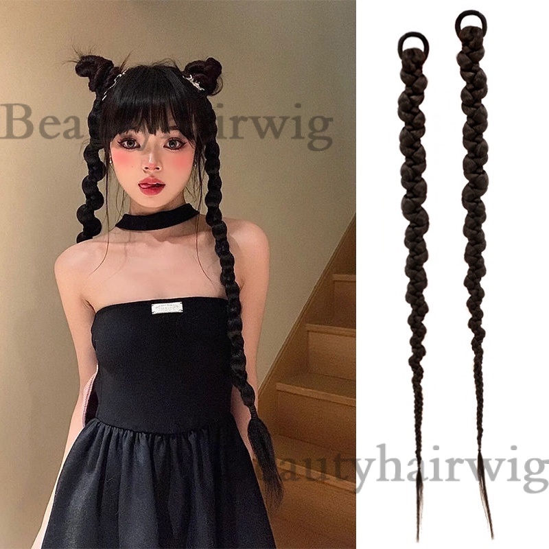 [Value Choice] 1 Pair Super Long Braids With Hair Band Synthetic ...