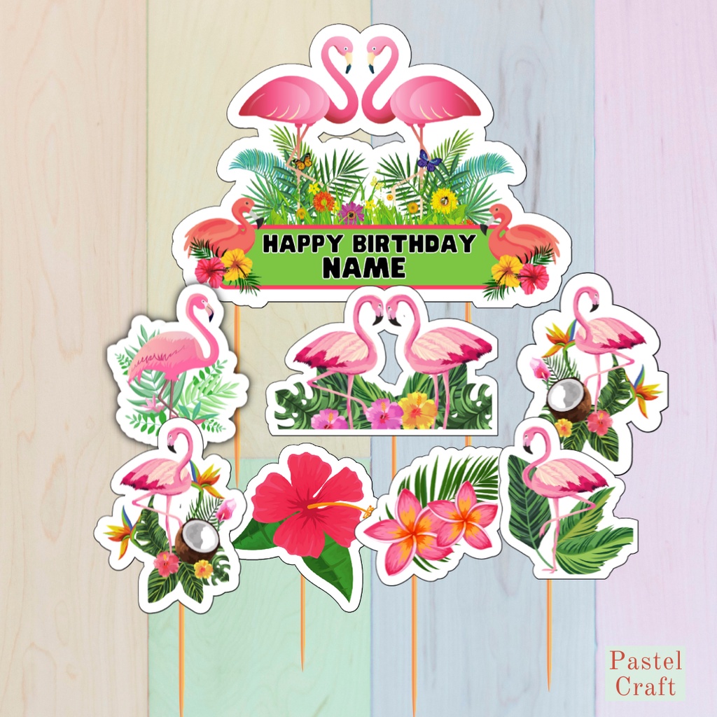 Flamingo Customized Cake Topper (Message us before you order. Price is ...