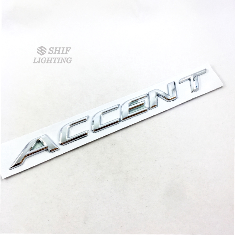 1 x ABS Chrome ACCENT Logo Car Auto Trunk Lid Emblem Badge Sticker ...