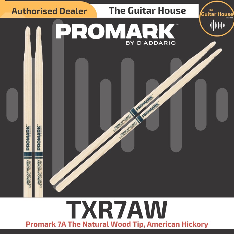 Promark TXR7AW 7A Natural Wood Tip, Hickory (PRO-MARK) (ProMark ...