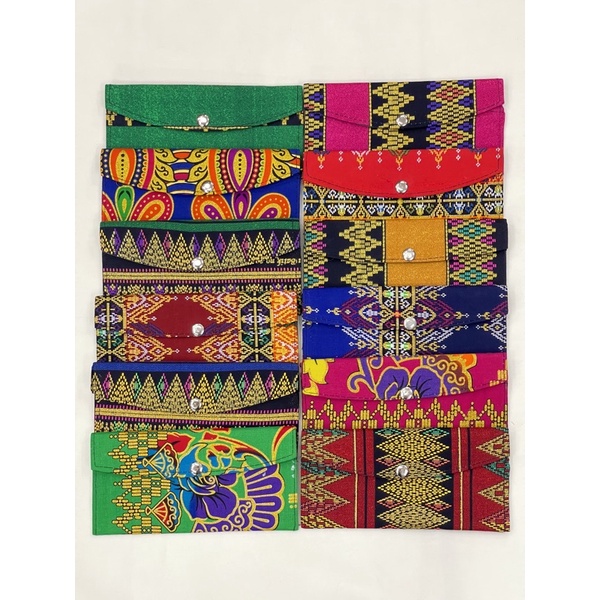 10 pcs Batik Paper Wallet | Batik Wallet with Zipper | Metallic ...
