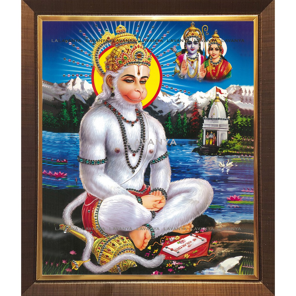 Hanuman White Digital Photo with Lamination and Frame (L324AR) | Shopee ...