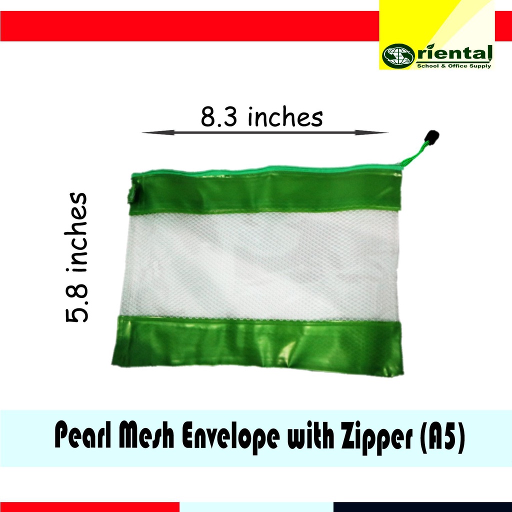 Pearl Mesh Envelope with Zipper - A5 Size - See Through Organizer ...