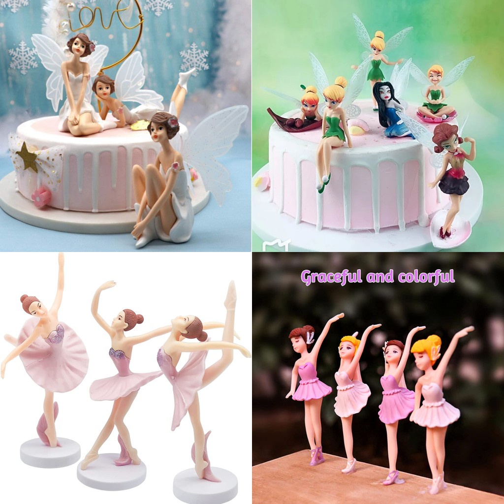 3/6pcs Flower Fairy Action Figure Doll Fairy Cake topper Toy Kids Gift ...