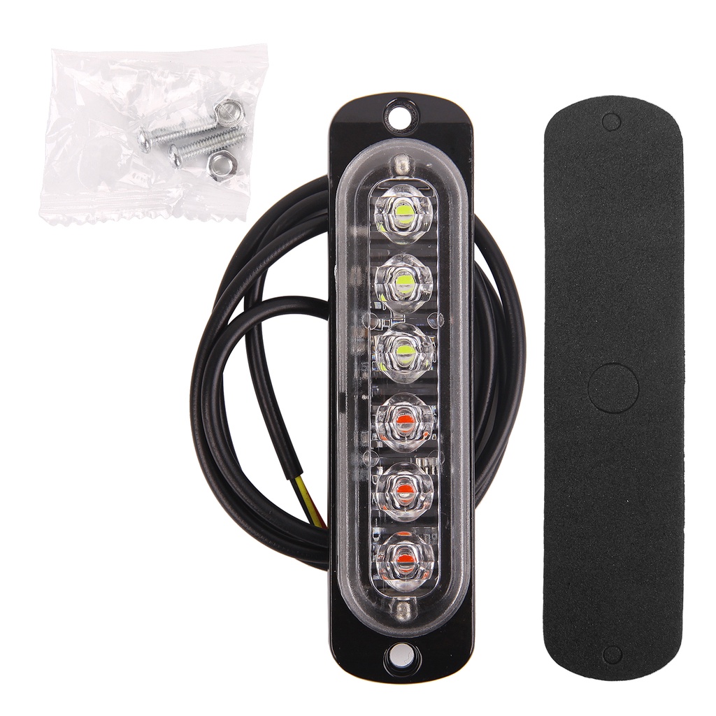 1Pc 6 LED Motorcycle Emergency Light Bar / Work Car Flash Side Strobe ...