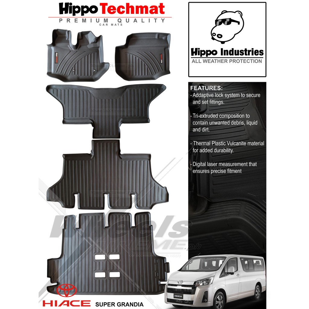 Toyota Hiace Super Grandia 2007-2018 Hippo Techmat Floor Liner Deep ...