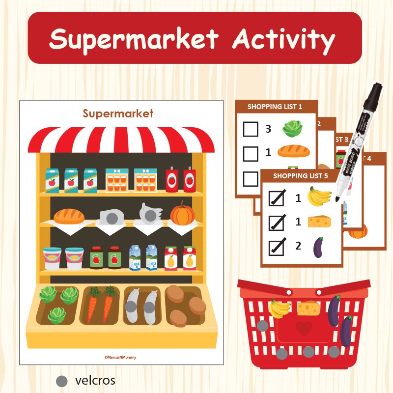 Supermarket | Grocery | Waffle Shop Pretend play| Shopping Activity ...