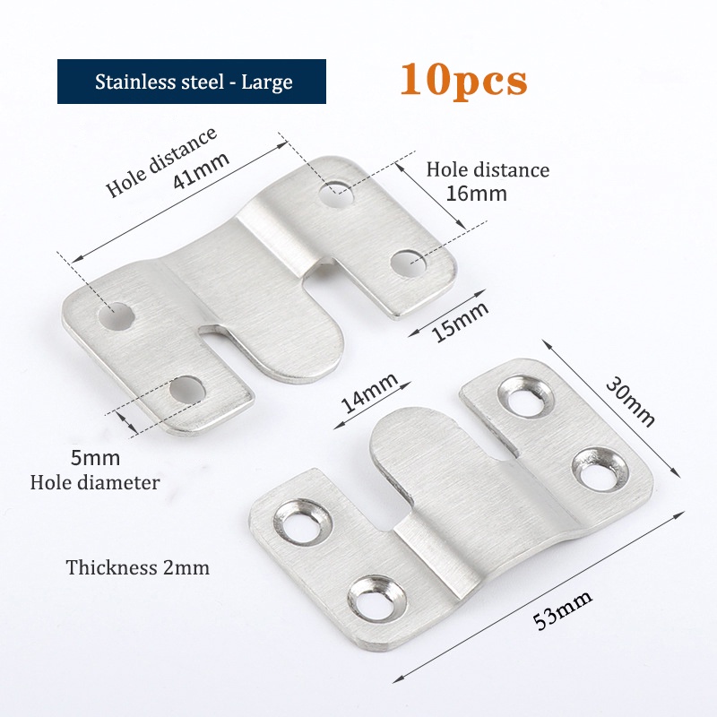 10PCS Wall Picture Frame Hook Stainless Steel Z-Clips Picture Painting ...