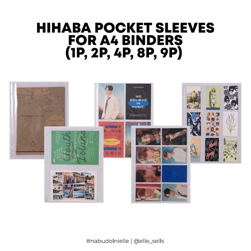 Hihaba Pocket Sleeves for A4 Binder | 9P 8P 6P 4P 3P 2P 1P 10P | Double ...