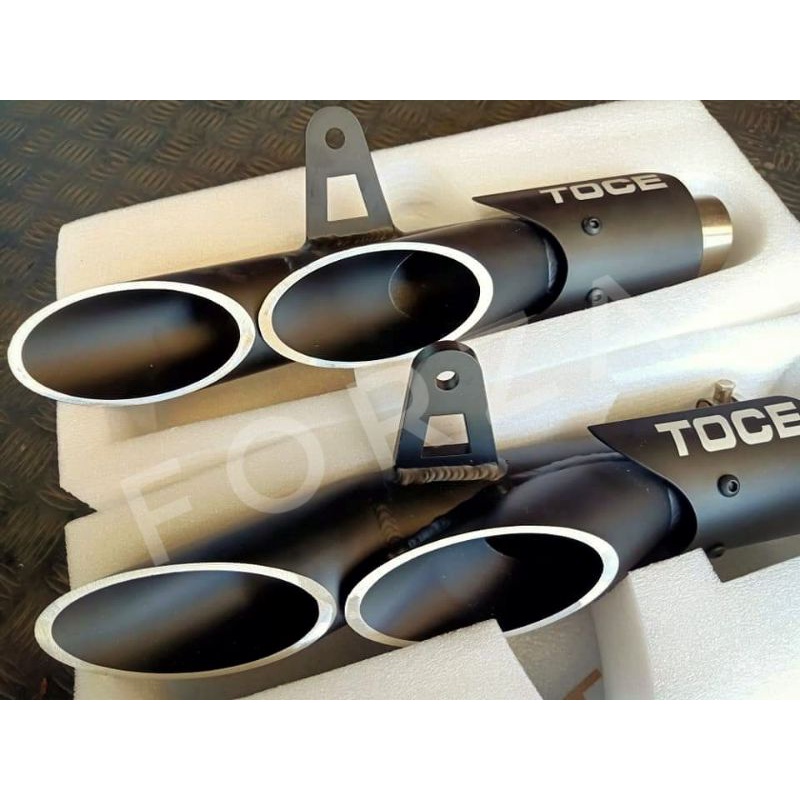 TOCE DUAL EXHAUST TIP MUFFLER PIPE 51MM UNIVERSAL 150CC - 300CC ...