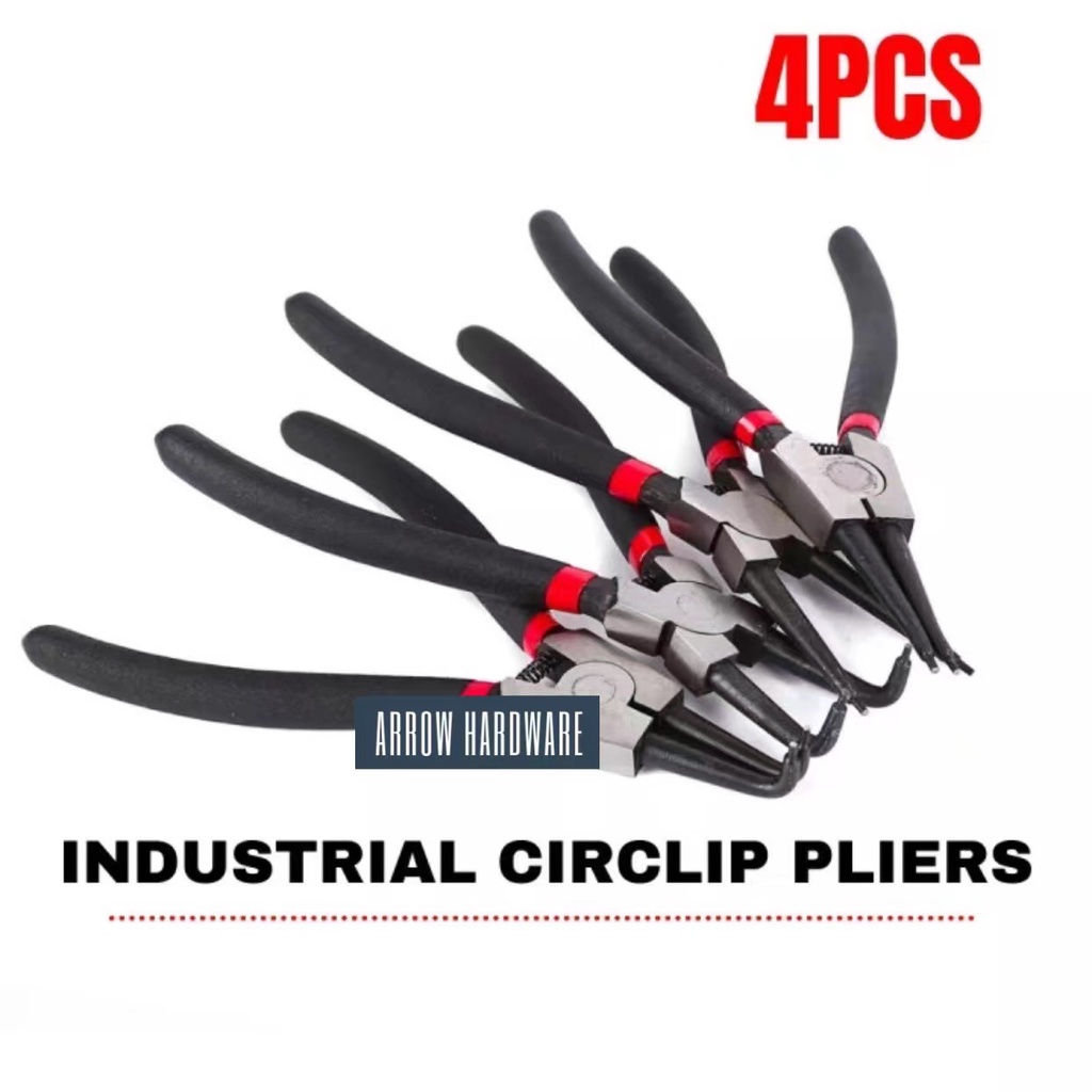 Anton 4pcs Industrial Circlip pliers set Curved Straight Tip ...