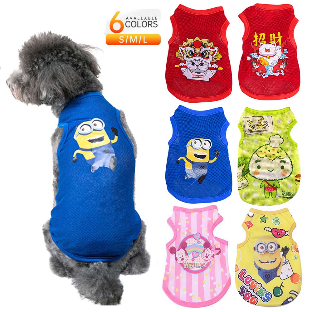 Pet clothes dog/cat vest Cartoon Pet Clothing Summer Shirt Casual Vests ...