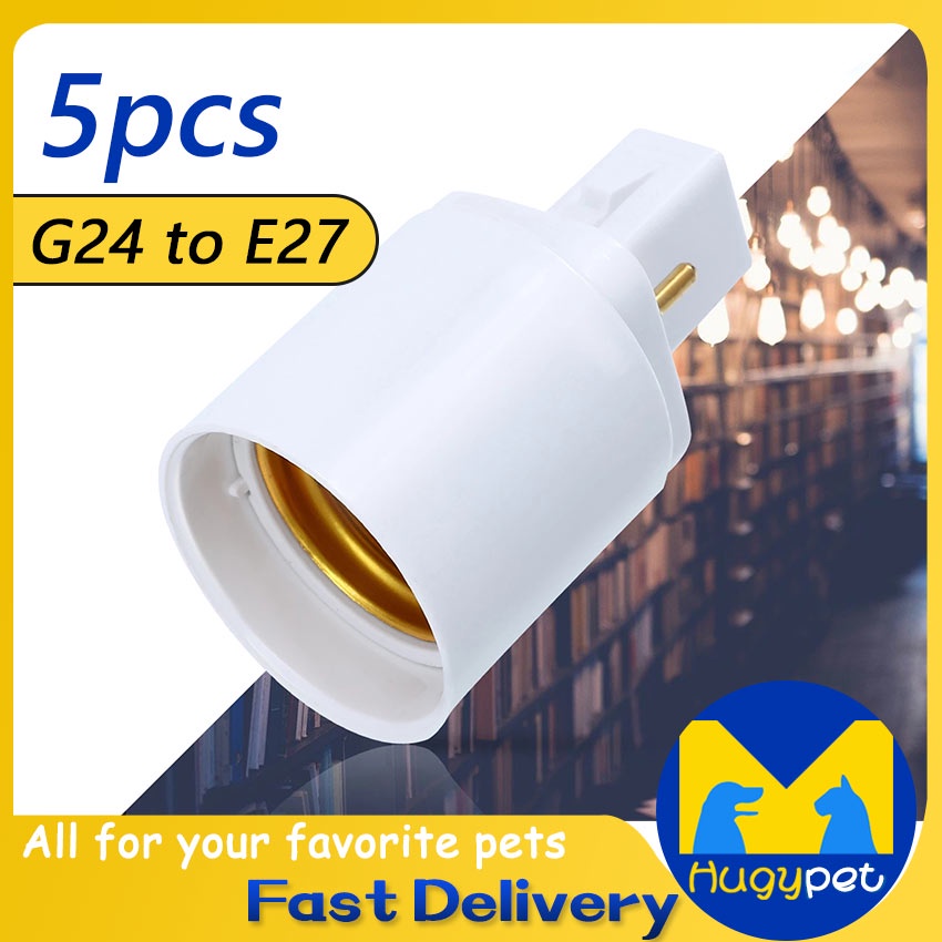 G24 To E27 Base Socket LED Halogen Light Bulb 2 PIN Lamp Adapter Holder ...
