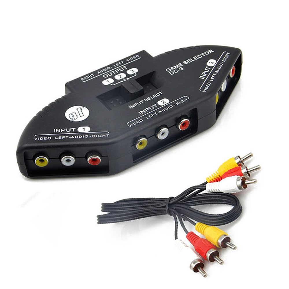 3 Port AV Composite + Audio RCA Selector Switcher | Shopee Philippines