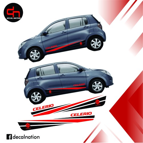 Suzuki Celerio Linear Decals weatherproof Cut Out Vinyl Sticker Red and ...