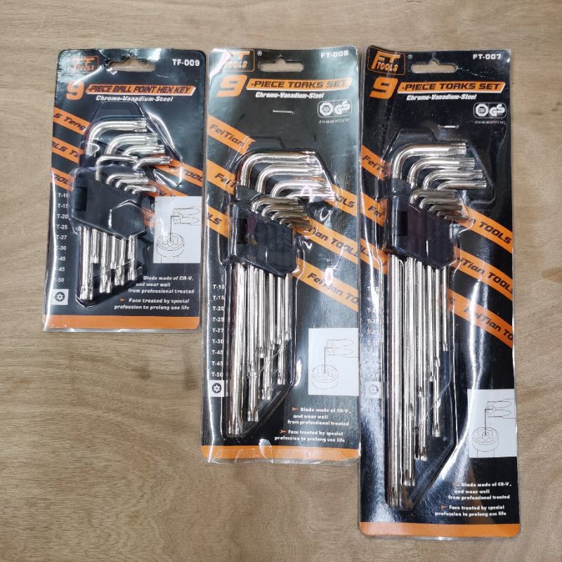 TORKS KEY/TORX KEY/BALLPOINT HEX KEY METRIC WRENCH KIT (9PCS) | Shopee ...