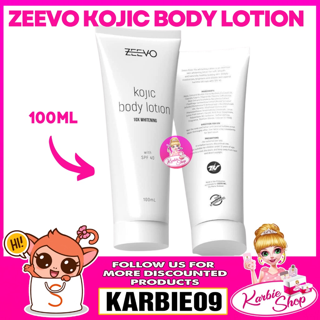 Orig Zeevo Kojic Body Lotion 10x whitening with spf40 100ml | Shopee ...