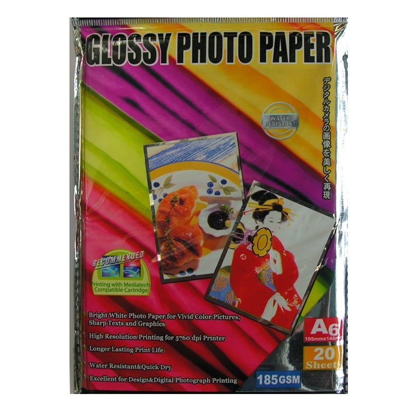 Mediatech Digital Glossy Photo Paper A6 185gsm - 20 Sheets (31010 ...