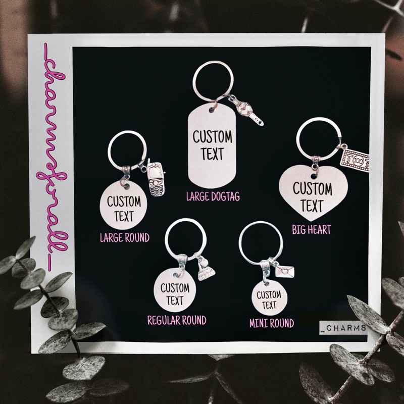 Handstamped Personalized Keychains With Charms | Shopee Philippines