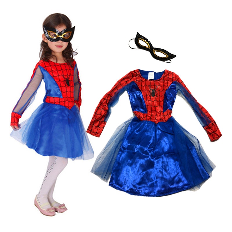 Dress for kids girls Spiderman Costume Cosplay Spidergirls Superhero ...
