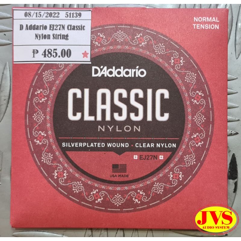 D'Addario EJ27N Classic Nylon String | Shopee Philippines