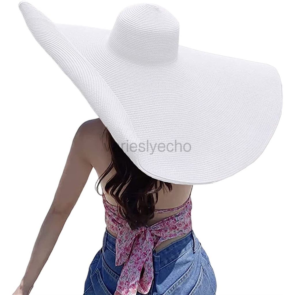 Oversized Beach Straw Hats for Women Floppy, Extra Large Sun Visor Hat ...