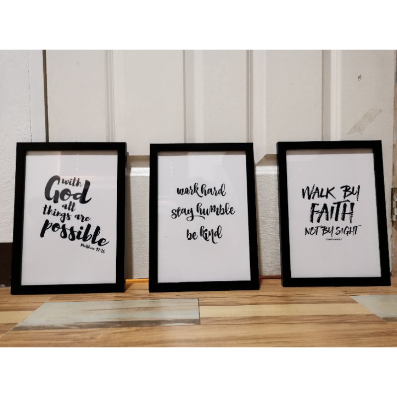 3 in 1 Bible Verse Wall Art Decor with Frame | Shopee Philippines