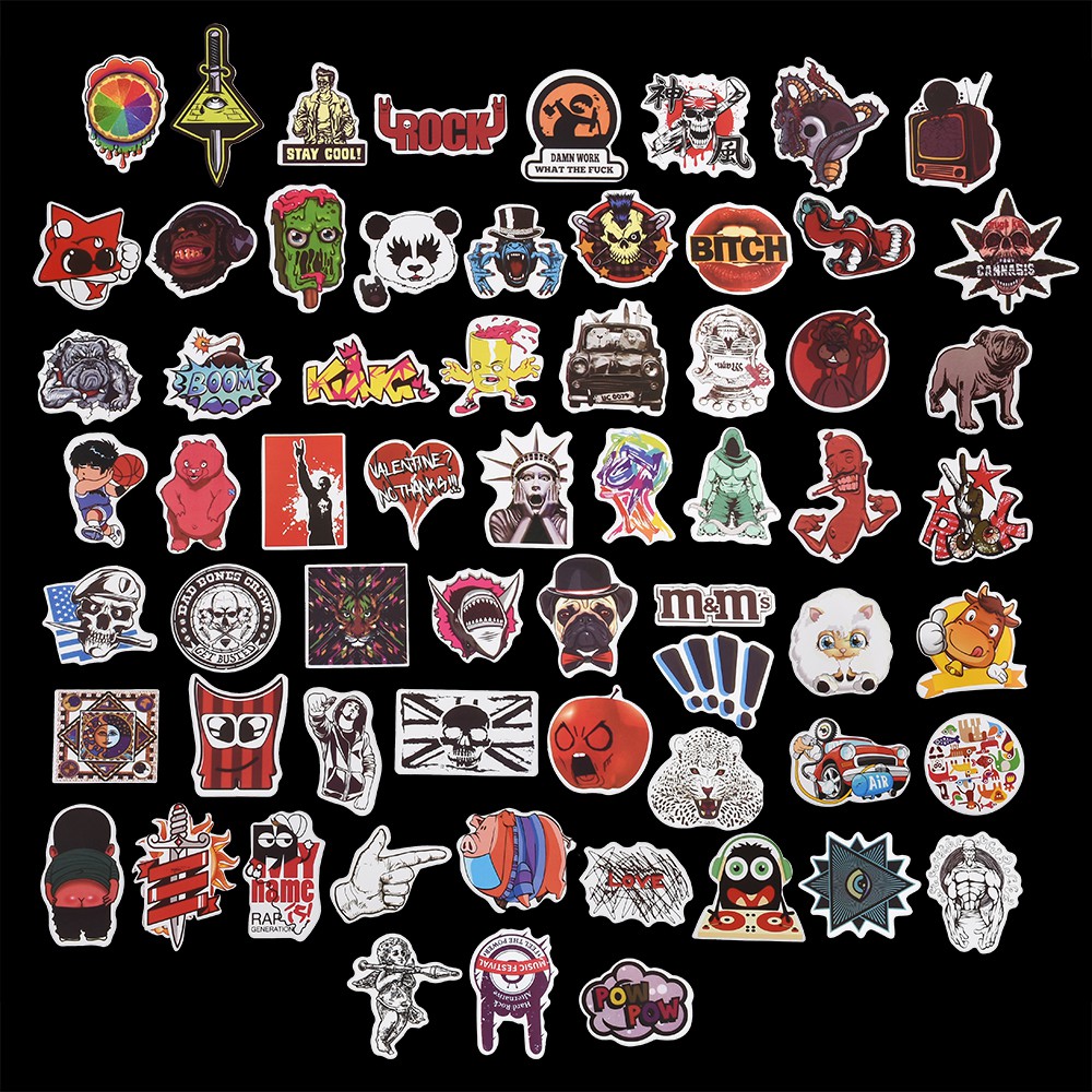 100 Pcs Sticker Bomb Decal Vinyl Roll Car Laptop Luggage | Shopee ...