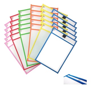 REUSABLE DRY ERASE POCKET SLEEVE WITH LOOP FOR WORKSHEET AND WHITEBOARD ...