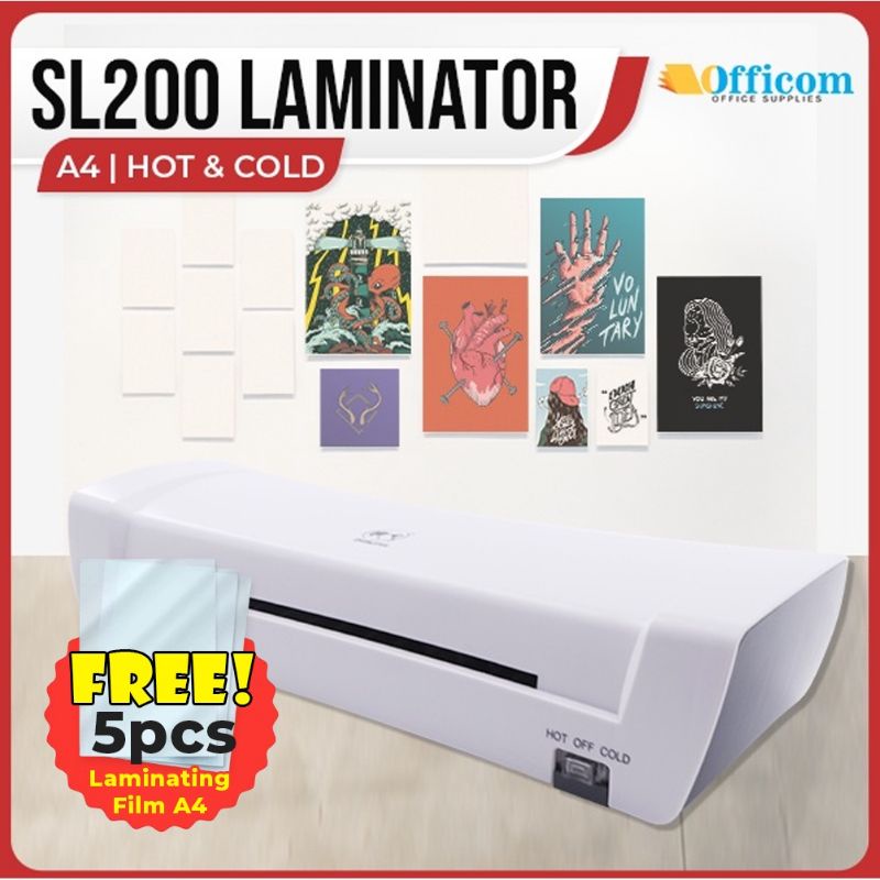 Officom Sl200 Laminator A4 Hot And Cold Laminating Machine With
