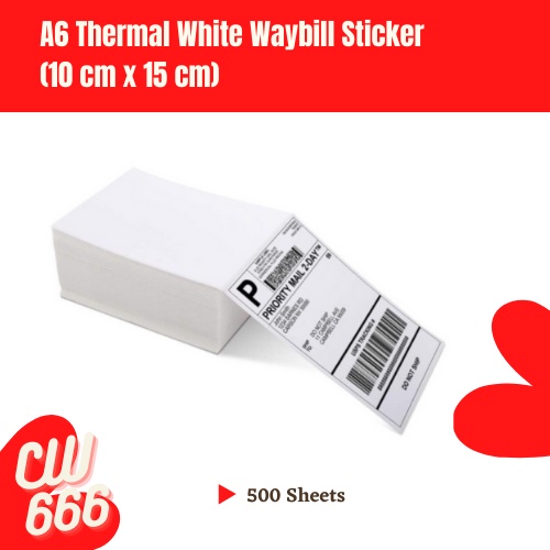 A6 Thermal White Waybill Sticker (10 cm x 15 cm) | Shopee Philippines