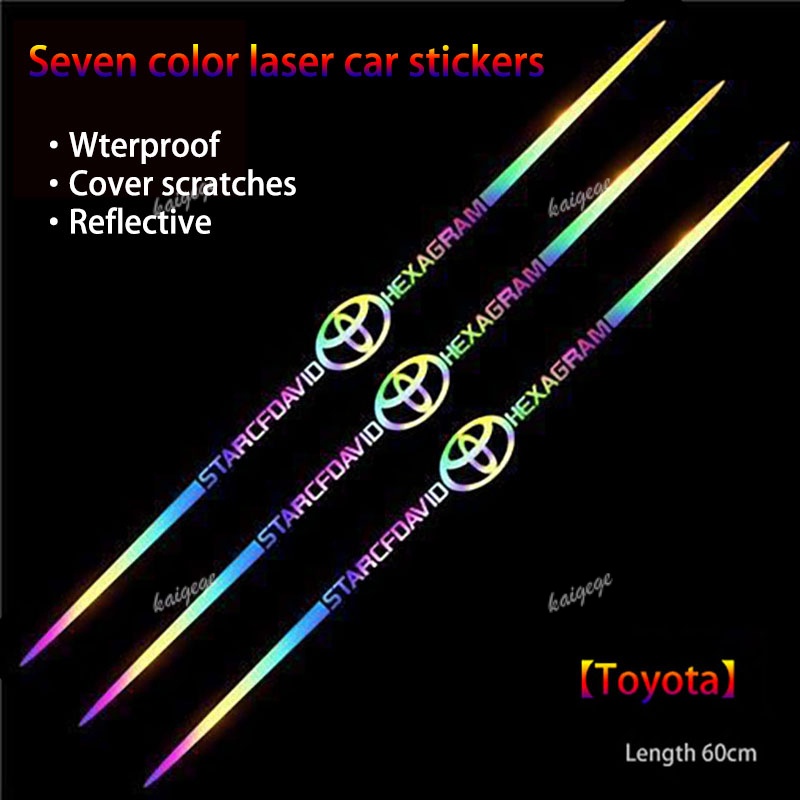 【Toyota】Colorful Laser Stickers Car Sticker Reflective Waterproof ...