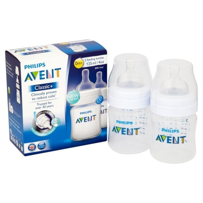 Philips Avent Milk Bottle Classic Plus Twin Pack 125ml (2 Contents ...